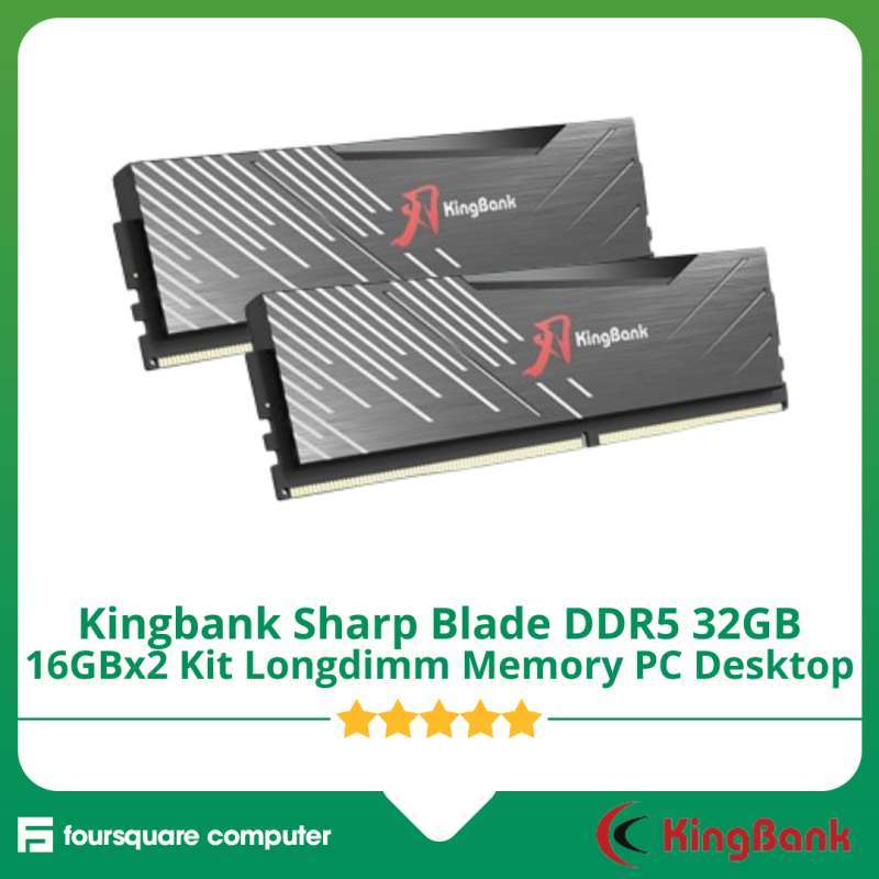 Jual RAM Kingbank Sharp Blade Ddr5 32gb 16gbx2 Pc 6000 Mhz Black Memory ...