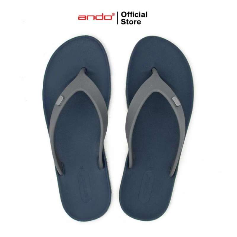 Jual Ando Official Sandal Viral Pria Dewasa - Navi/abu - 40 Di Seller ...