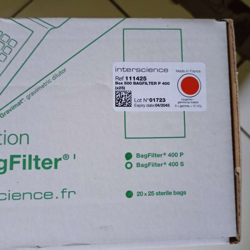 Promo Bag Filter Sterile 500, 400ml, 25/pk Interscience Diskon 23% Di ...