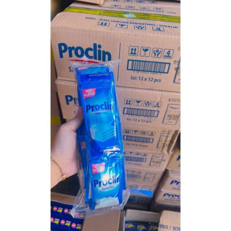 Promo 1 Dus Proclin Pemutih Isi 12 Pak X 12 Sachet 25 Ml Diskon 23% Di ...