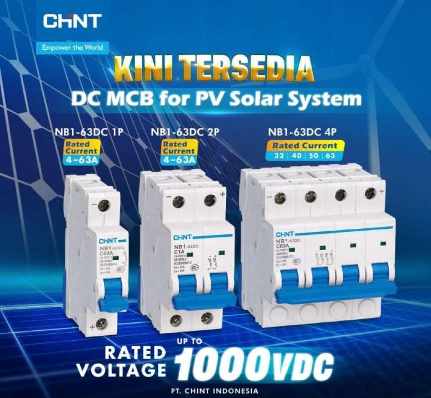 Promo Mcb Chint Nb1-63dc Mcb Dc 250vdc 2p 2 Phase 2 Pas 6ka - 4a Diskon 23% Di Seller Manah Al ...