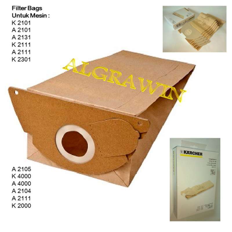 Promo Karcher Filter Bags Mesin A2101 A2105 K2000 A4000 Diskon 23% Di ...