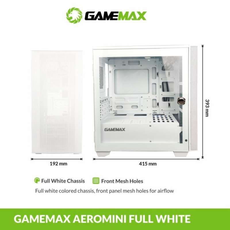Promo Game Aero Mini White Micro Atx Gaming Casing Pc Diskon 23% Di ...