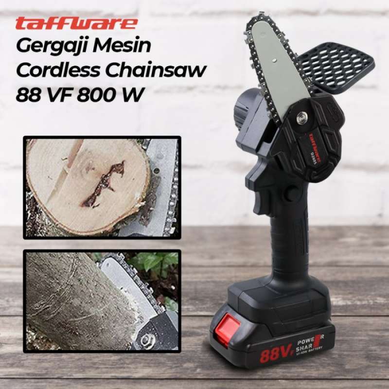 Promo Gergaji Mesin Listrik Kayu Pohon Mini Cordless Chainsaw 21v 800w Diskon 23% Di Seller ...