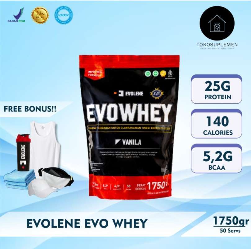 Promo Evolene Evo Whey Protein 1,9 Kg 50 X Serving Susu Gym Protein ...