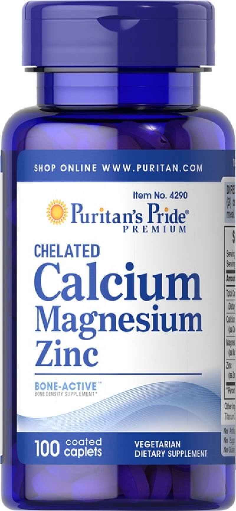 Promo Puritan's Pride Chelated Calcium Magnesium Zinc-100 Caplets ...