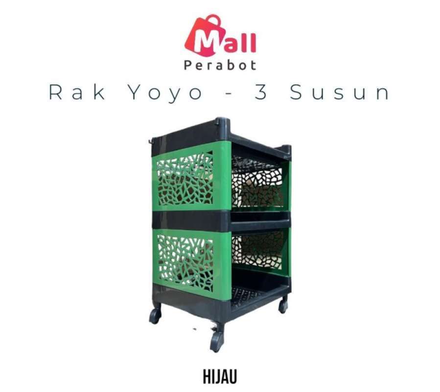 Jual Rak Yoyo 3 Susun Roda Storage Rack Layer Persegi Tempat ...