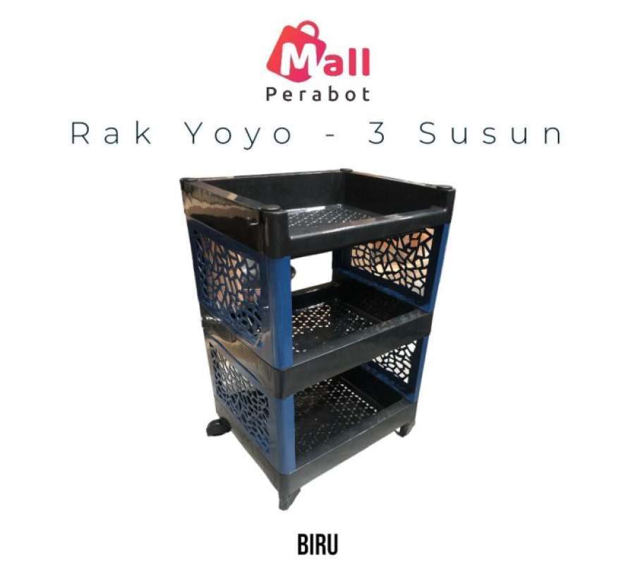 Jual Rak Yoyo 3 Susun Roda Storage Rack Layer Persegi Tempat ...
