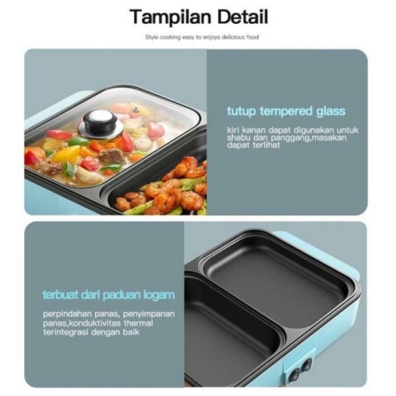 Jual Kompor Portable Mini 2 In 1 Listrik Grill & Hotpot Panci Elektrik ...