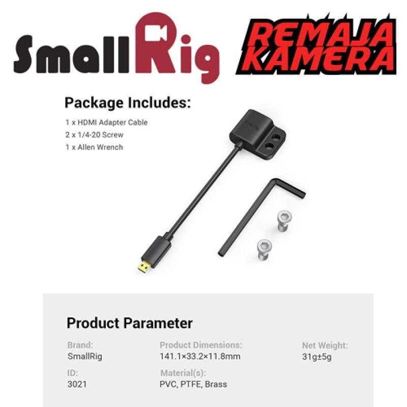 Jual Smallrig Ultra Slim 4k Hdmi Adapter Cable D To A 3021 - Garansi ...