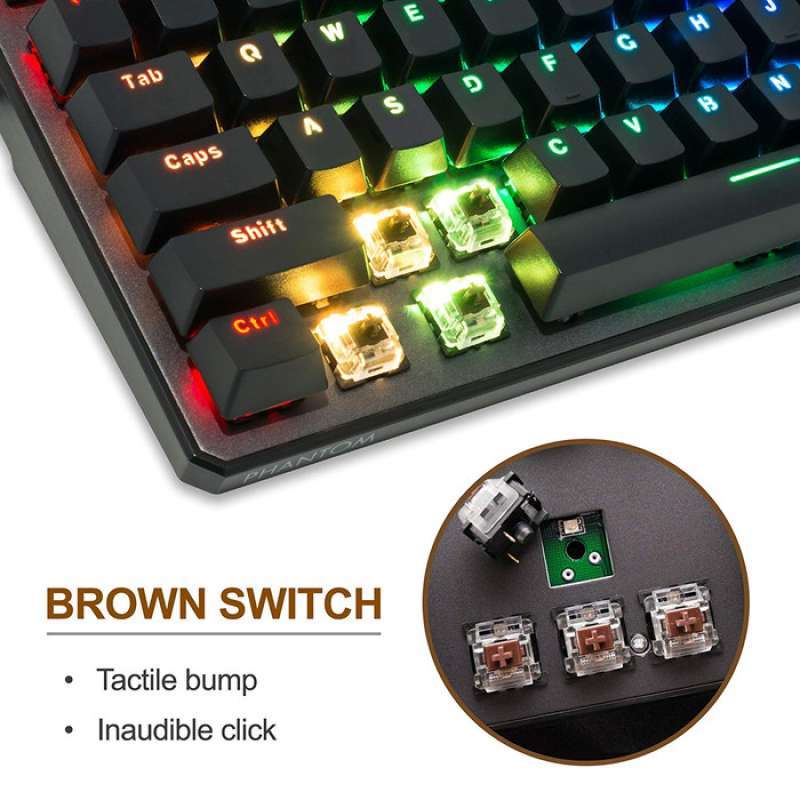 Promo Tecware Phantom 87 Key Rgb Led Outemu Brown Switch Mechanical Keyboard Diskon 23% Di ...
