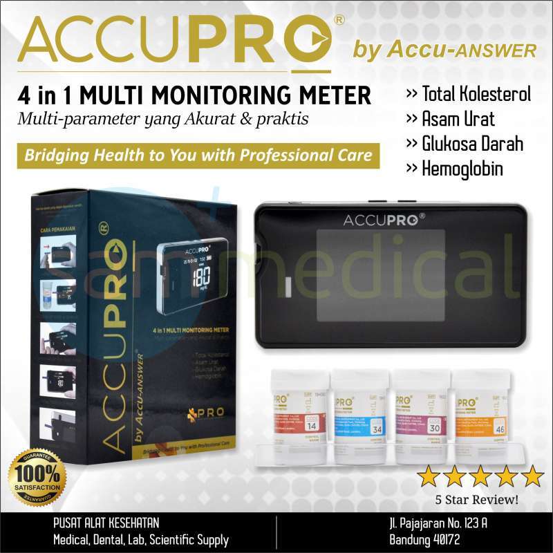 Jual Accu Pro Multicheck 4in1 /cek Gula,cholesterol ,asam Urat ...