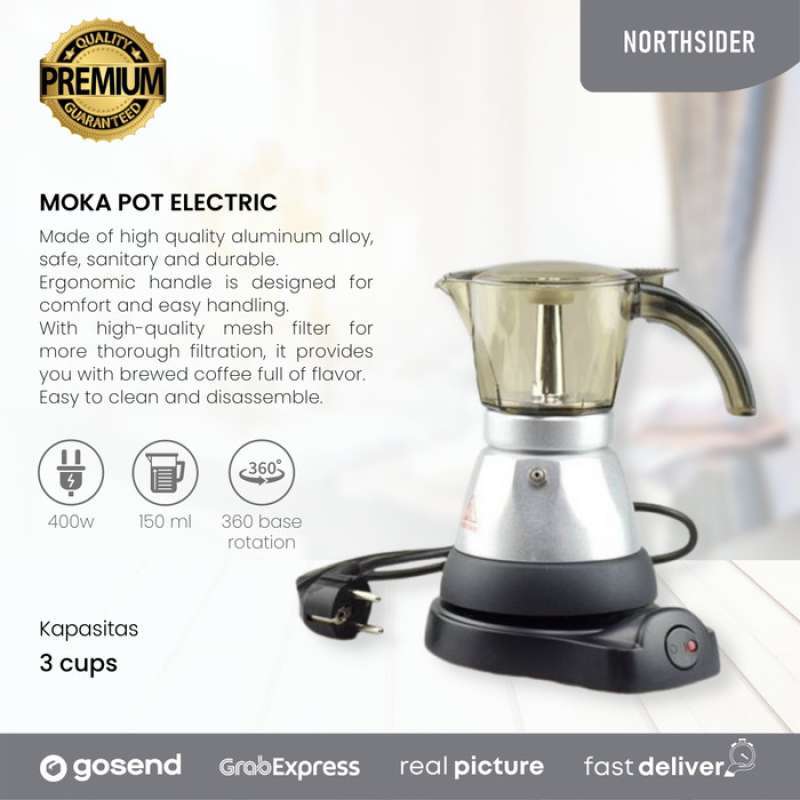 Promo Moka Pot Elektrik 3 Cup - Electric Moka Pot Espresso Maker Diskon ...