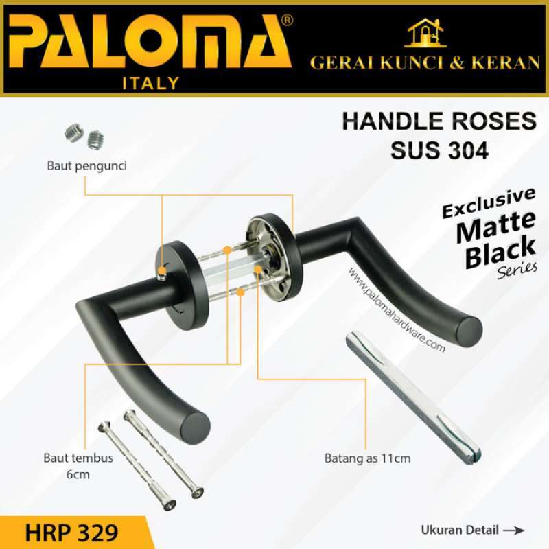 Promo Hrp 329 Handle Pintu Roses Vania Stainless Hitam Matte Black ...