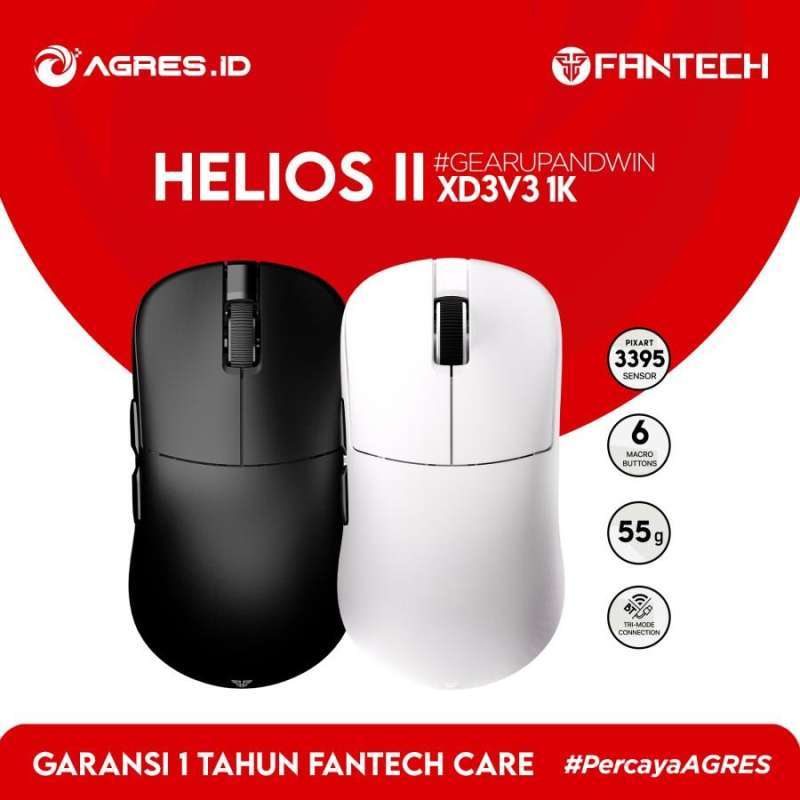 Jual Fantech Helios Ii Xd3 V3 1k/4k | Wireless Gaming Mouse Tri Mode ...