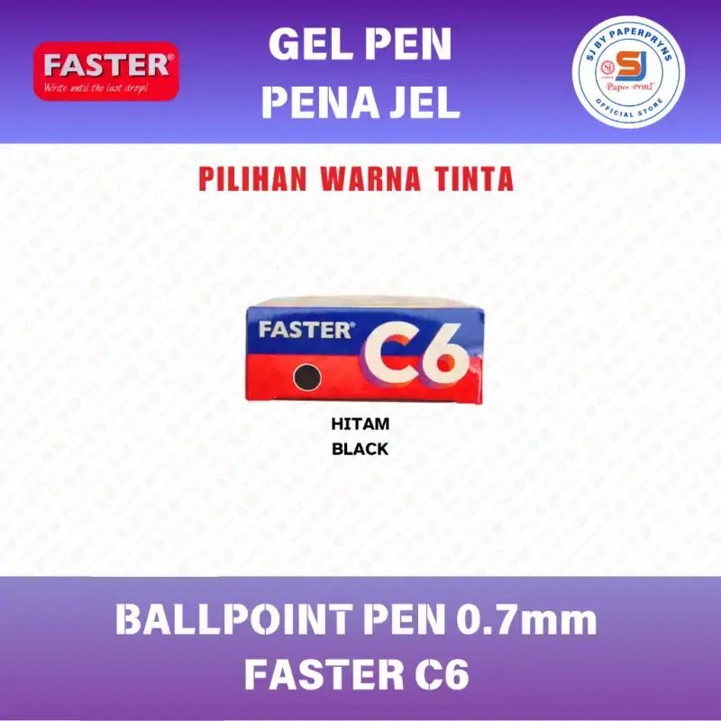 Jual Ballpoint Pen 0.7mm Faster C6 (1 Box Isi 12 Pen) Di Seller Sj By ...