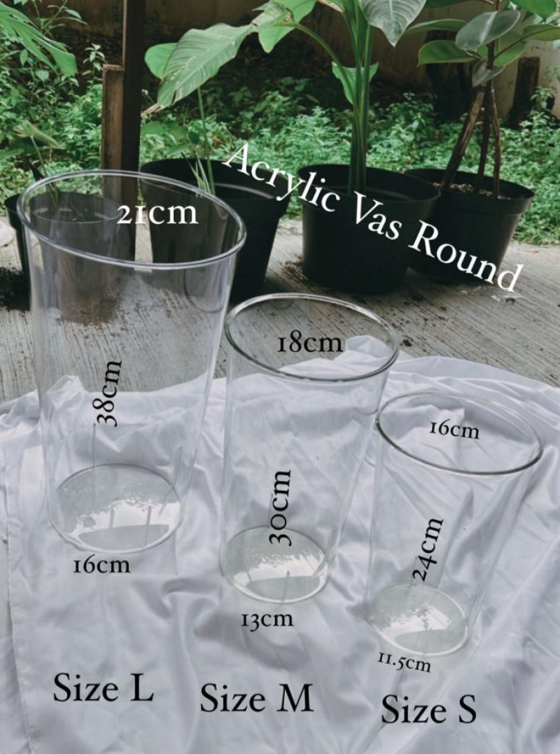 Promo Vas Bunga Acrylic/vas Bunga Bening/pot Bunga Tinggi/ember Bunga ...