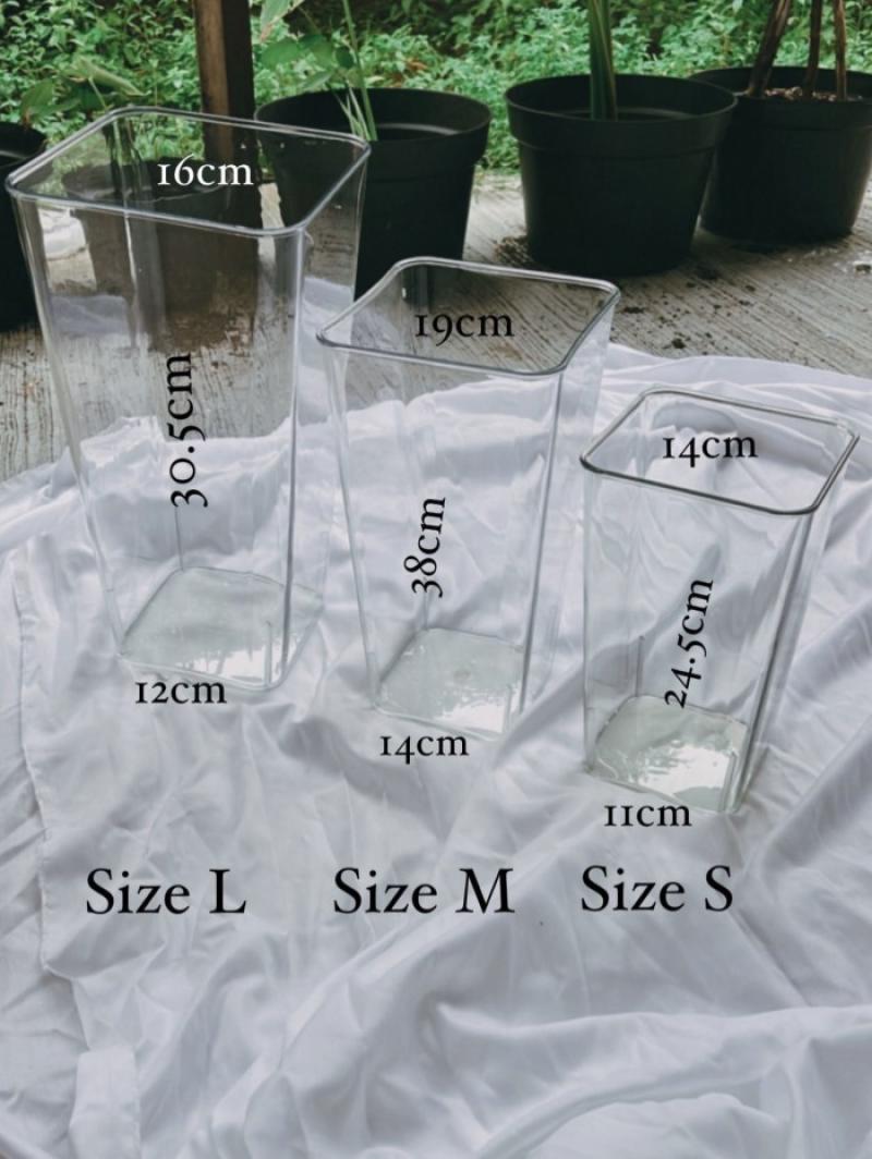 Promo Vas Bunga Acrylic/vas Bunga Bening/pot Bunga Tinggi/ember Bunga ...