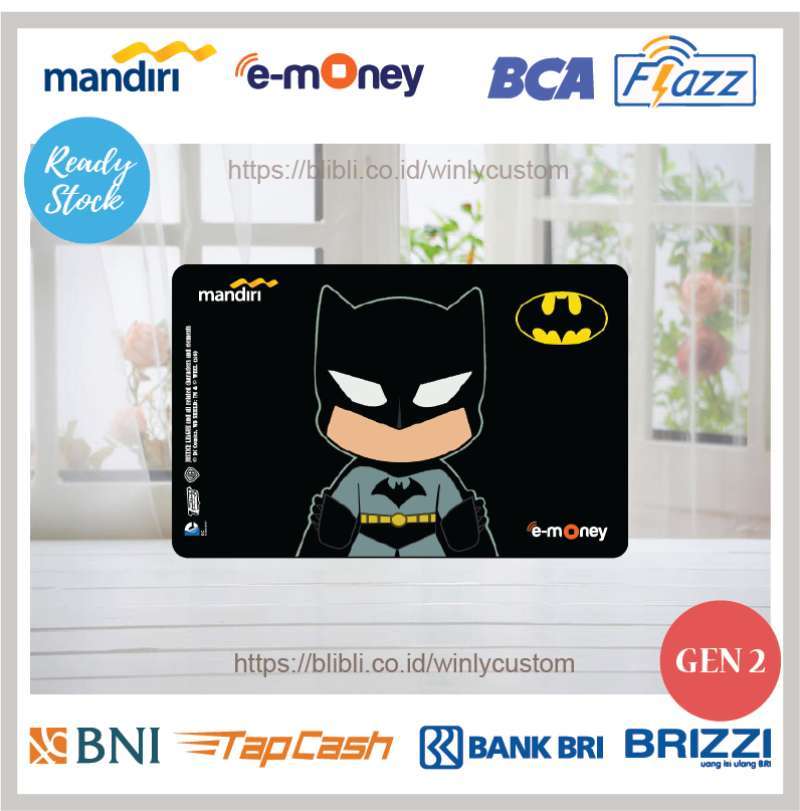 Jual Custom Kartu E-money Design Anime Batman Cute Emoney Flazz Brizzi ...