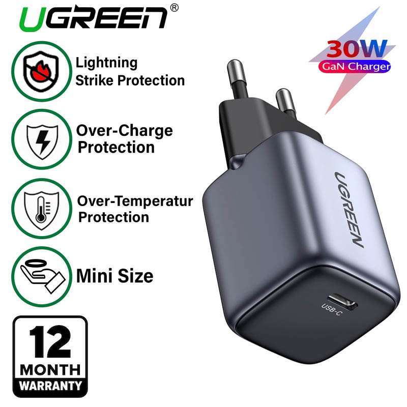 Promo Ugreen 90666 Type-C Gan X Charger 30w - Casan Diskon 8% di Seller ...