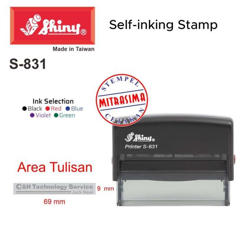 Jual Stempel Shiny S-831 ( Shiny Bentuk Persegi S831 Tipe S 831 ) Di ...