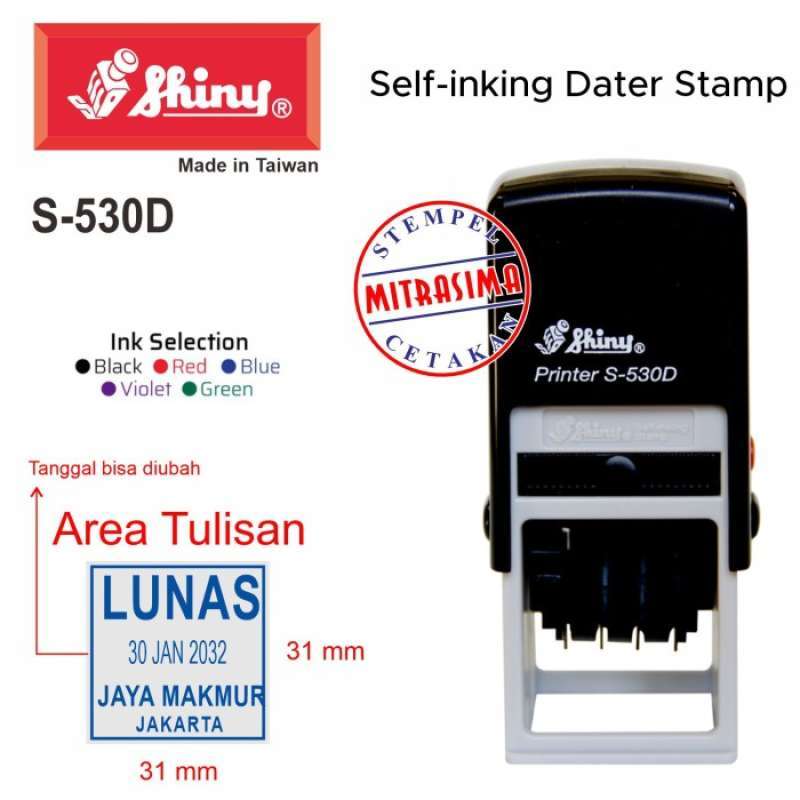 Jual Stempel Shiny S-530d ( S530d Bujursangkar Dengan Tanggal Tipe S ...