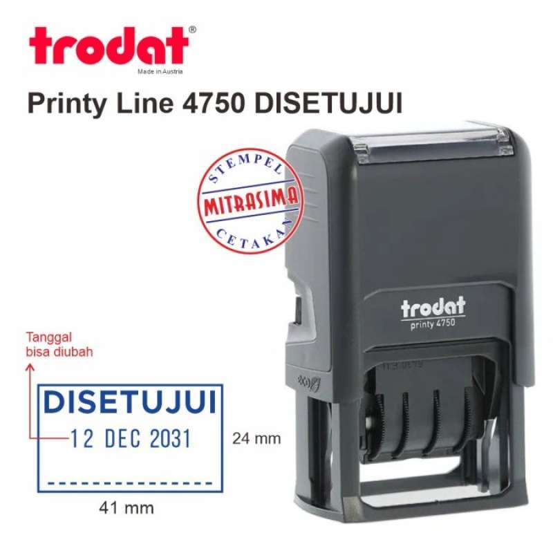 Promo Stempel Trodat 4750 DISETUJUI dengan tanggal ditengah Diskon 2% ...