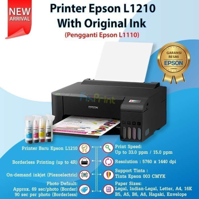 Promo Printer Epson L1210 Pengganti Dari L1110 New Baru Garansi Resmi ...