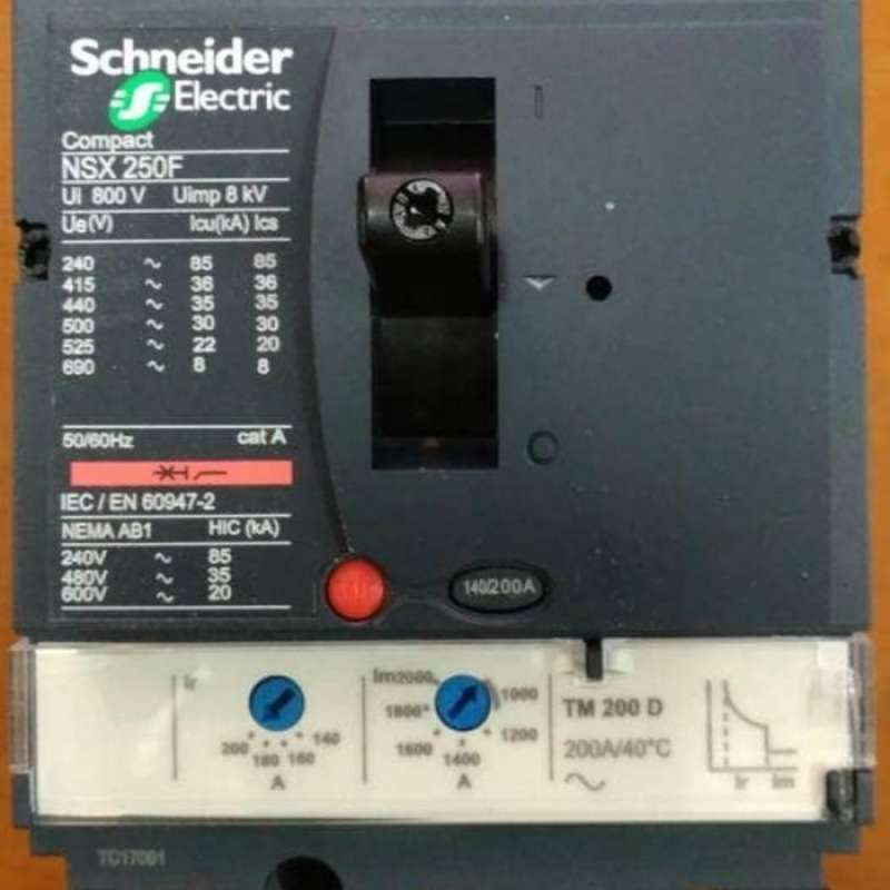 Promo Mccb Schneider Breaker Nsx250F 200A 3Phase 3P Lv431631 Tm200D ...