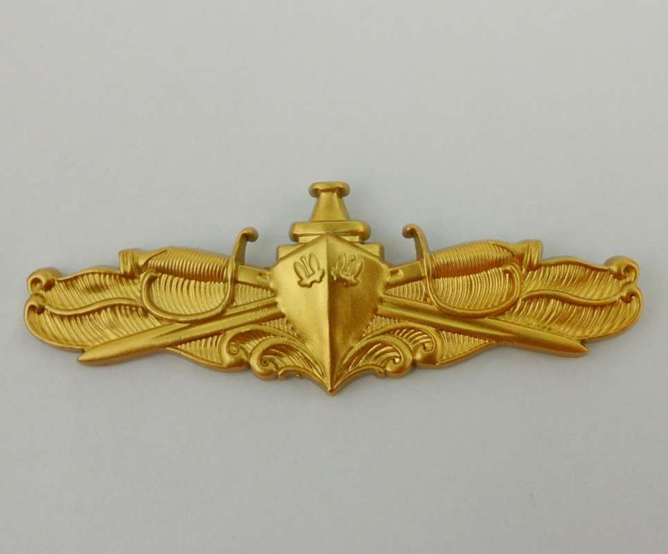 Promo US Navy Surface Warfare Badge Insignia Golden Metal US Navy ...