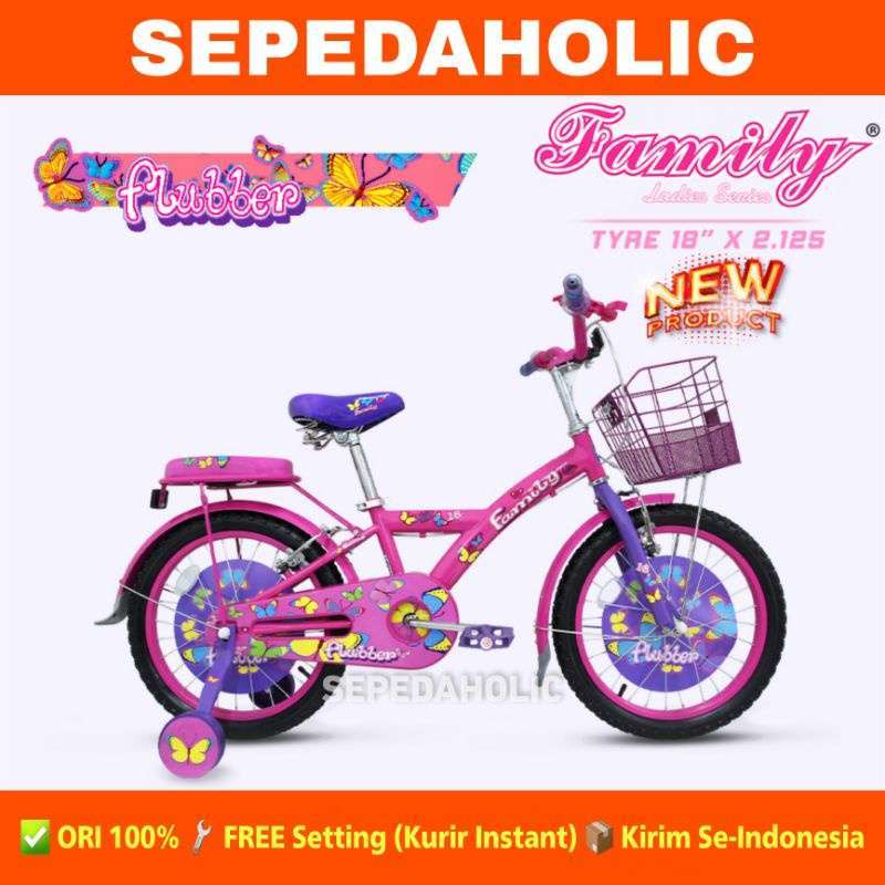 Promo Sepeda Anak Perempuan Family Flubber Ukuran 12 16 18 20 Inch ...