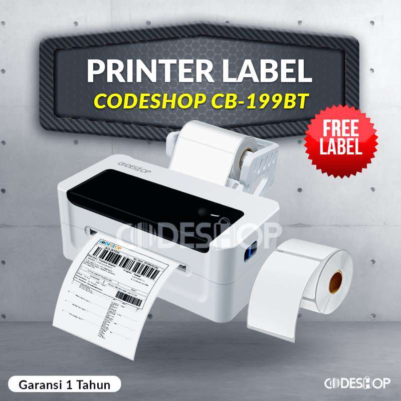 Jual Printer Resi CODESHOP CB-199BT Cetak Barcode Label Thermal USB ...