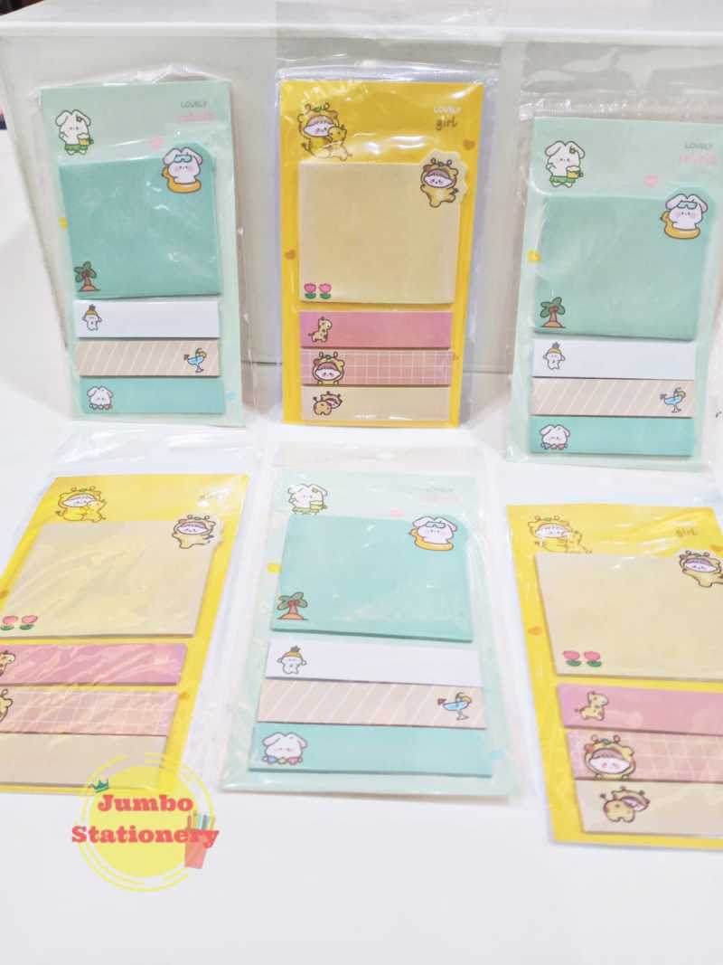 Jual Sticky Notes Motif Kertas Memo Karakter Kotak Dan Persegi Panjang ...