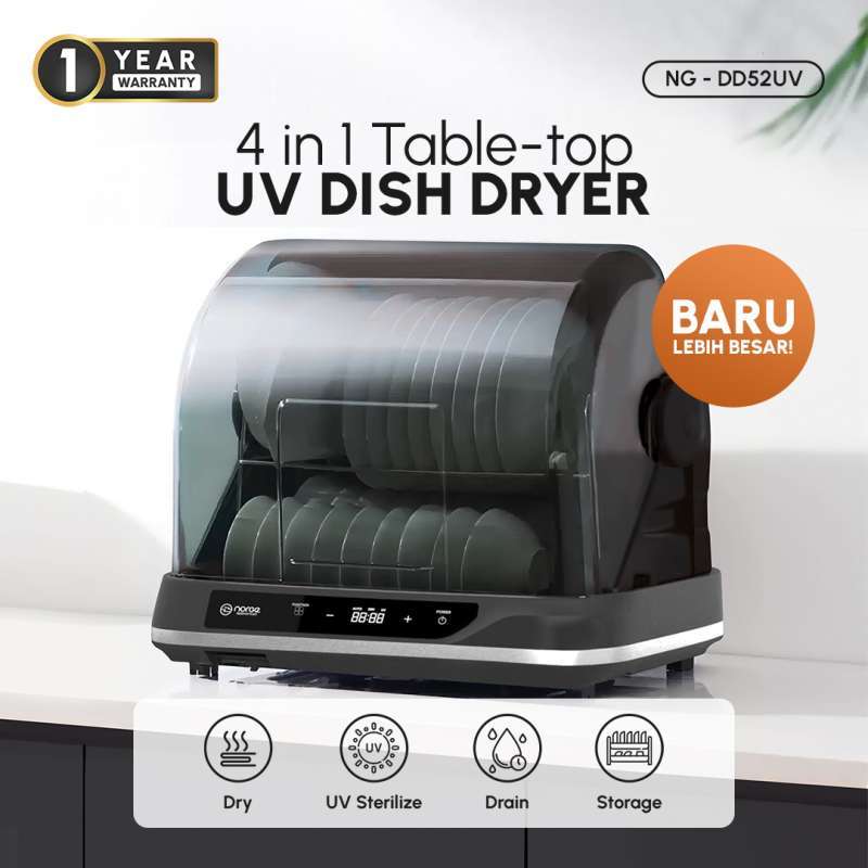 Promo Norge 4 In 1 Table-top Uv Dish Dryer 52l 350w (ng-dd52uv) / Sterilizer / Pengering Alat ...