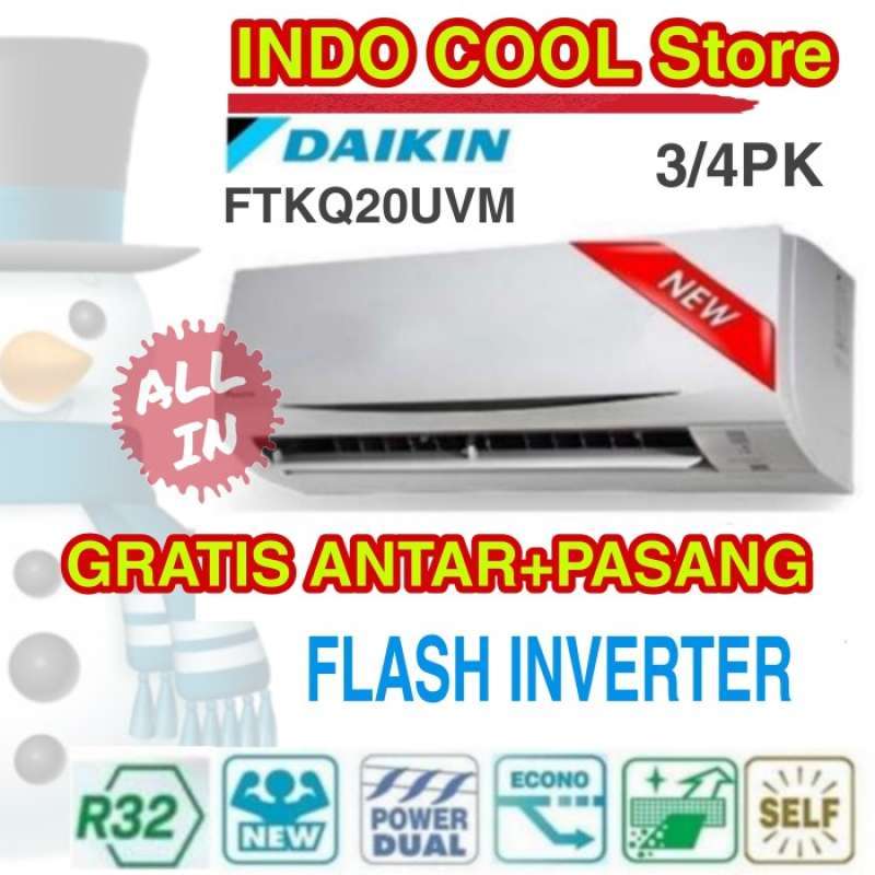 Promo Ac Daikin Split 3/4 Pk Inverter Ftkq20 (Gratis Pasang+Antar ...