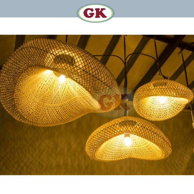 Promo Custom size Kap lampu hias dari rotan/ lampu cafe bar resto RF56 ...