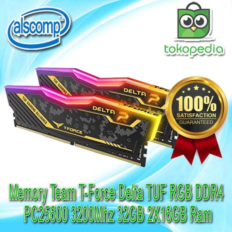 Jual Memory Team T-Force Delta Tuf Rgb Ddr4 Pc25600 3200Mhz 32Gb 2X16Gb ...