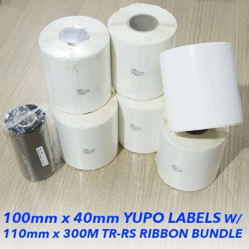Promo Paket Label Sticker Yupo Uk. 100Mm X 40Mm (1 Baris) + Ribbon ...