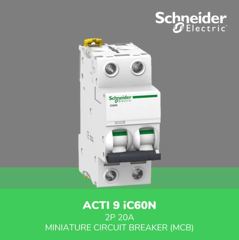 Promo Schneider Acti9 iC60N Mcb 20A - 2P - 6KA Kurva C - A9F74220 Diskon 23% di Seller Hubner ...