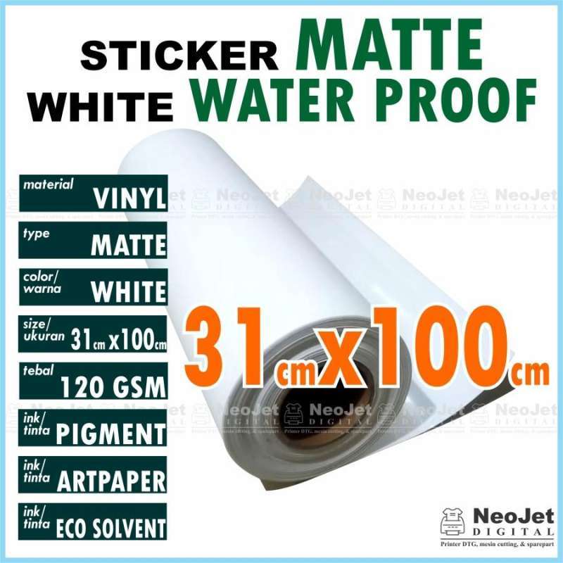 Jual Stiker Vinyl Matte Inkjet Waterproof Doff Doft Mate A3+ Putih ...