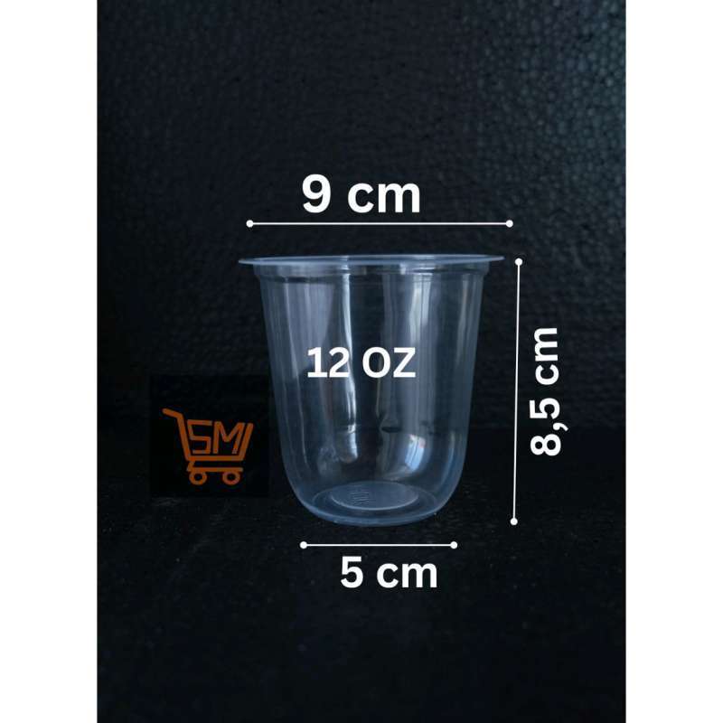 Jual Gelas Plastik Oval (u-cup) Hok Ukuran 12/14/16 Oz (1 Pak Isi 50 ...