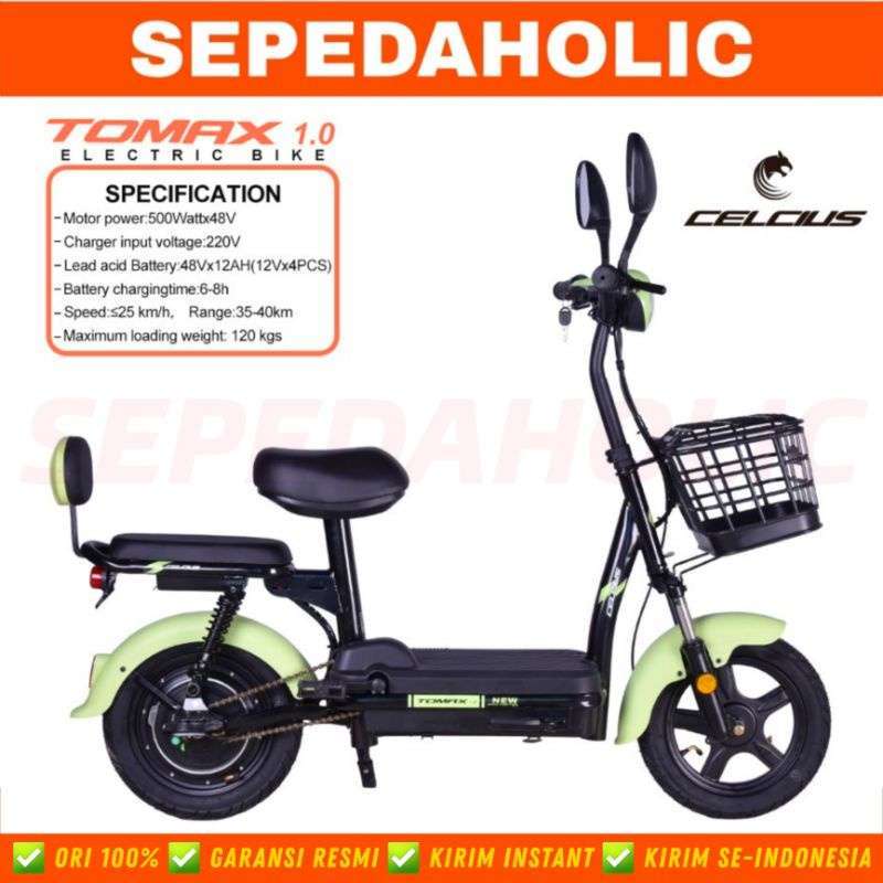 Jual Sepeda Listrik Celcius Tomax Original Terbaru - Harga Promo Murah ...