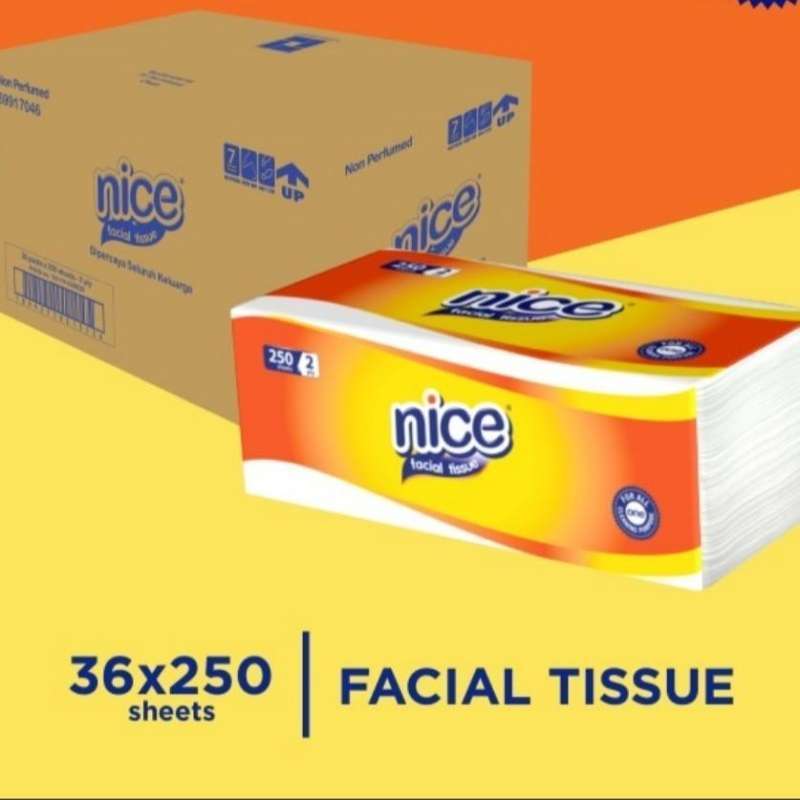Jual GROSIR Tissue NICE Facial Soft Pack 250 Sheet 2Ply / 1 DUS isi 36 ...