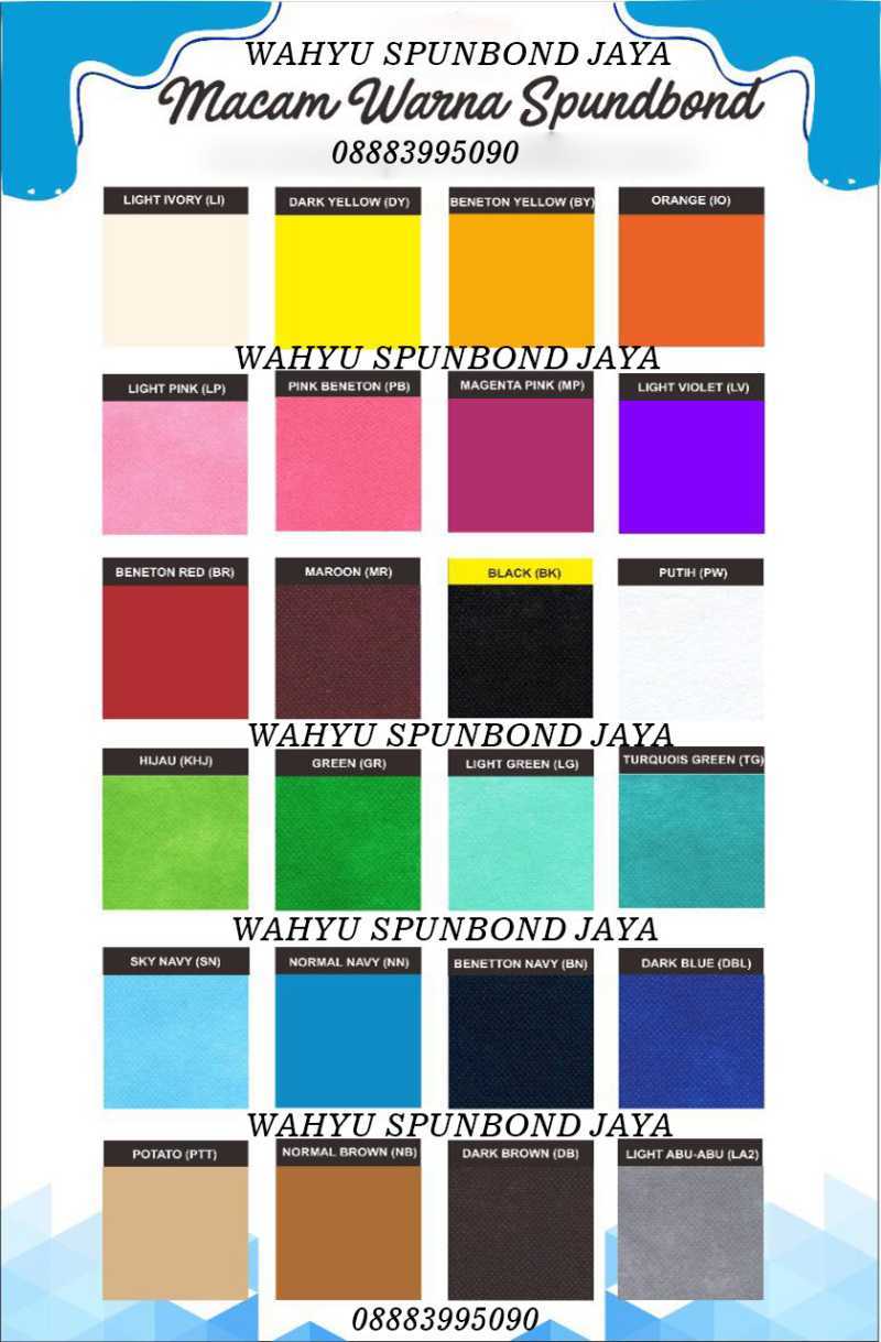 Jual Ready Stock Bahan Kain Spunbond Polos 75gsm Meteran 160cm x 1 ...