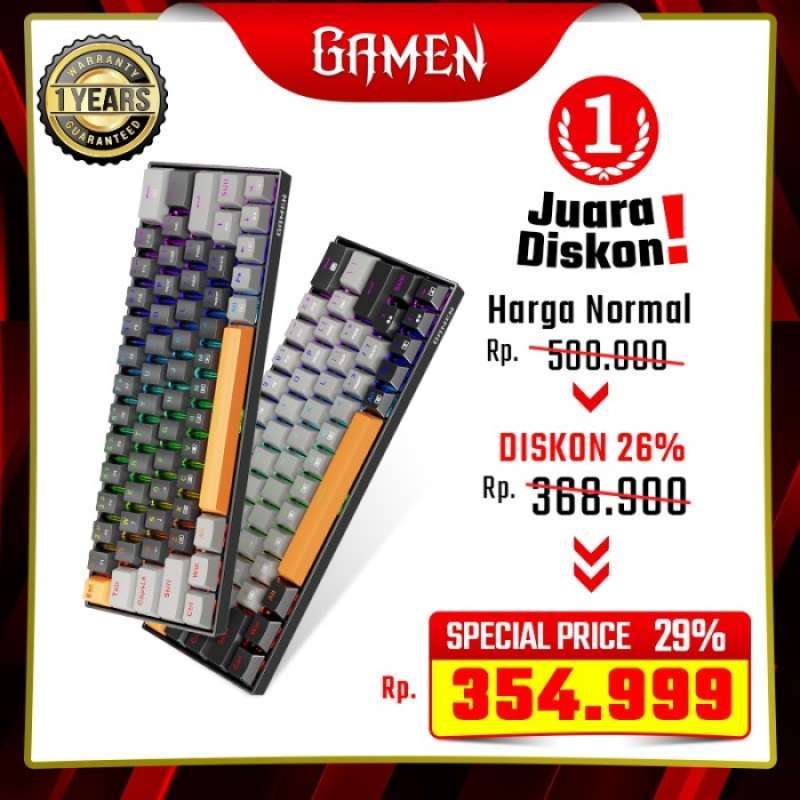 Jual Gamen Titan Iii Mechanical Pluggable Switch Blue Gaming Keyboard ...