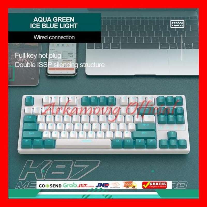 Promo Ziyoulang K87 Mechanical Keyboard Wired Type C - Hotswap 5 pin ...