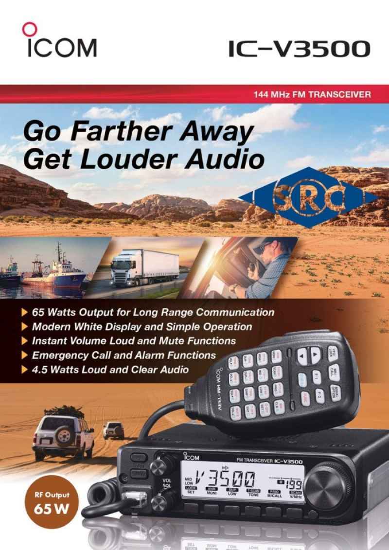 Jual Icom Ic-v3500 Vhf 65w Fm Mobile Transceiver Ori Baru Radio Rig ...