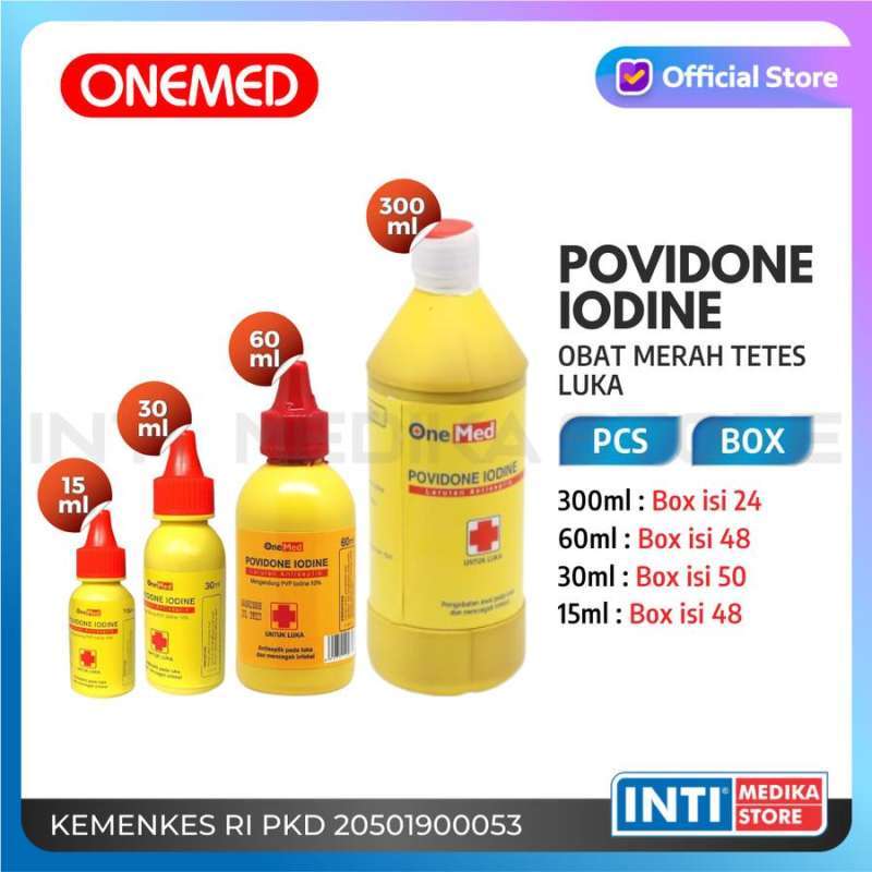 Jual ONEMED - POVIDONE IODINE | Obat Merah Tetes Luka | Antiseptik P3K ...