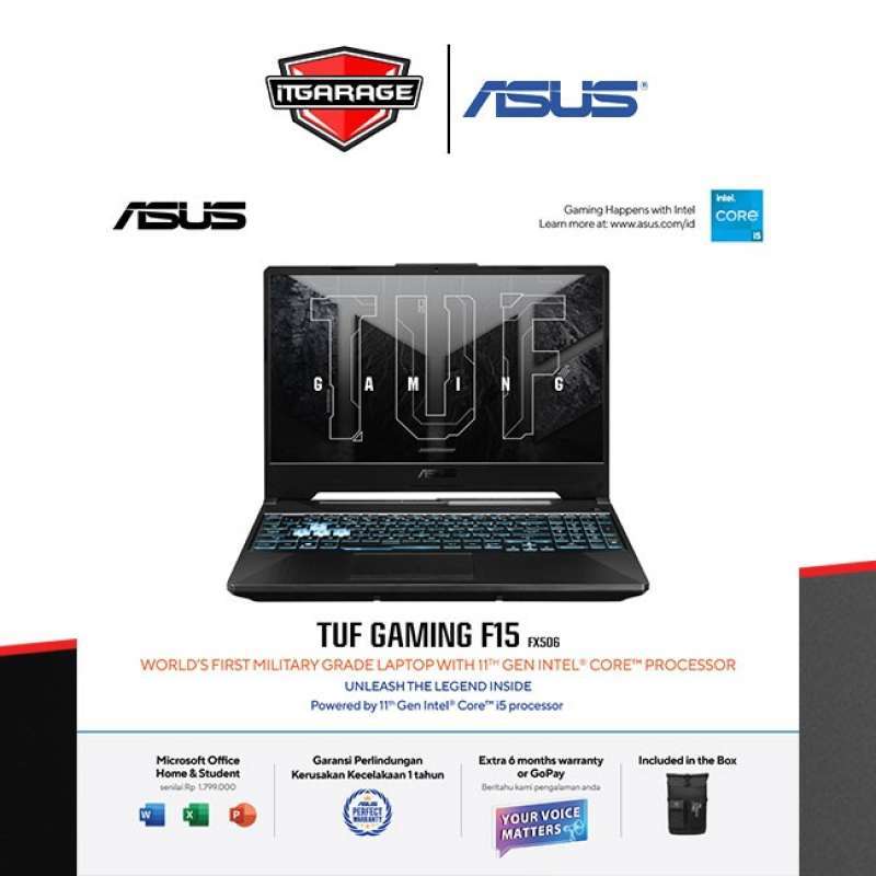 Jual Asus Tuf F15 FX506HF-I525B6T-O|i5-11400H/8G/512G/RTX2050-4G di Seller IT GARAGE GAMING ...