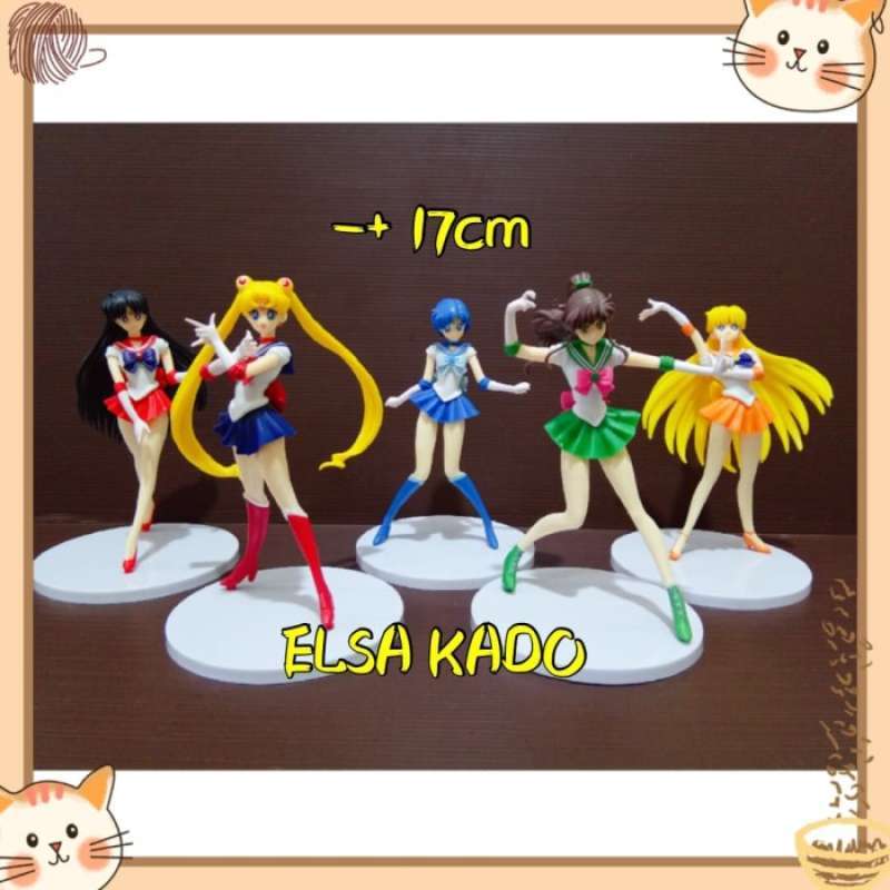 Promo Sailor moon set isi 5 Sailormoon Action Figure Diskon 23% di ...
